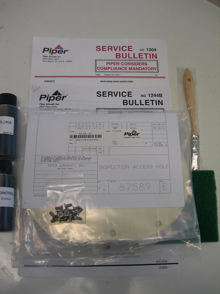 AirWard - Kit, Piper MSB 1244C/1304B Main/Rear Wing Spar Inspection ...